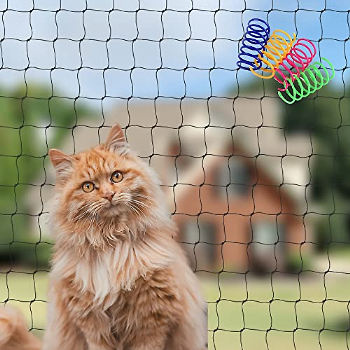 Cat Balcony Net Cat Netting Balcony Rail Net Cat PET Balcony Anti Fall Netting Cat Fence Nets Transparent Nylon Pet Mesh Fence Anti Fall Netting for Balcony Window Stairs (10 * 13ft, Black)