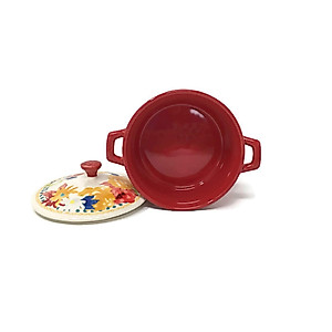 Pioneer Woman Mini Casserole with Lid - Fiona Floral Red