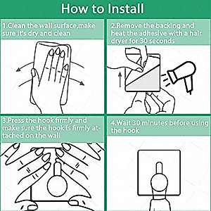 Generic Adhesive Hooks, Heavy Duty Towel Hooks for Hanging, Waterproof Stainless Steel Wall Hanging Coat Hat Robe, Modern Cabinet Closet Hanger Bathroom Bedroom Kitchen Door 4 Pack, Silver, (Li-HK02)