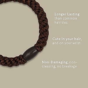 L. Erickson Grab & Go Pony Tube - Jet Set - 15 Pack Ponytail Holder Hair Ties