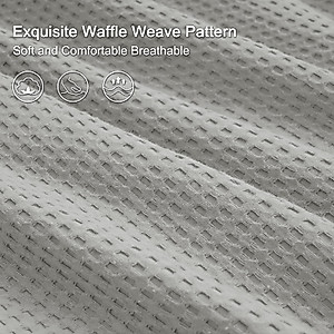 PHF Waffle Duvet Cover King Size, Ultra Soft Cotton Blend Comforter Cover Set, Comfy Breathable and Decorative Duver Cover Set with Pillow Shams Bedding Collection, 104"x90", Grey