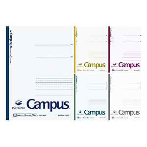 KOKUYO Composition Notebooks, 5 Pack Smart Campus Semi-B5 Comp Book with Dot B 6mm Ruled, 30 Sheets, School Lined Notebook in White, Journal Notebook for Women Work Study Note Taking (NO-GS3CWBTX5)