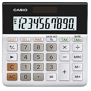 Casio MH-10M, Min-Desktop Standard Function Calculator Small,Black/white