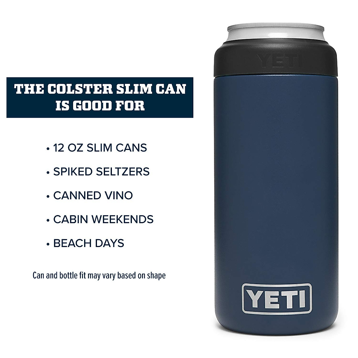YETI Rambler 12 oz. Colster Slim Can Insulator for the Slim Hard Seltzer Cans, Navy (NO CAN INSERT)