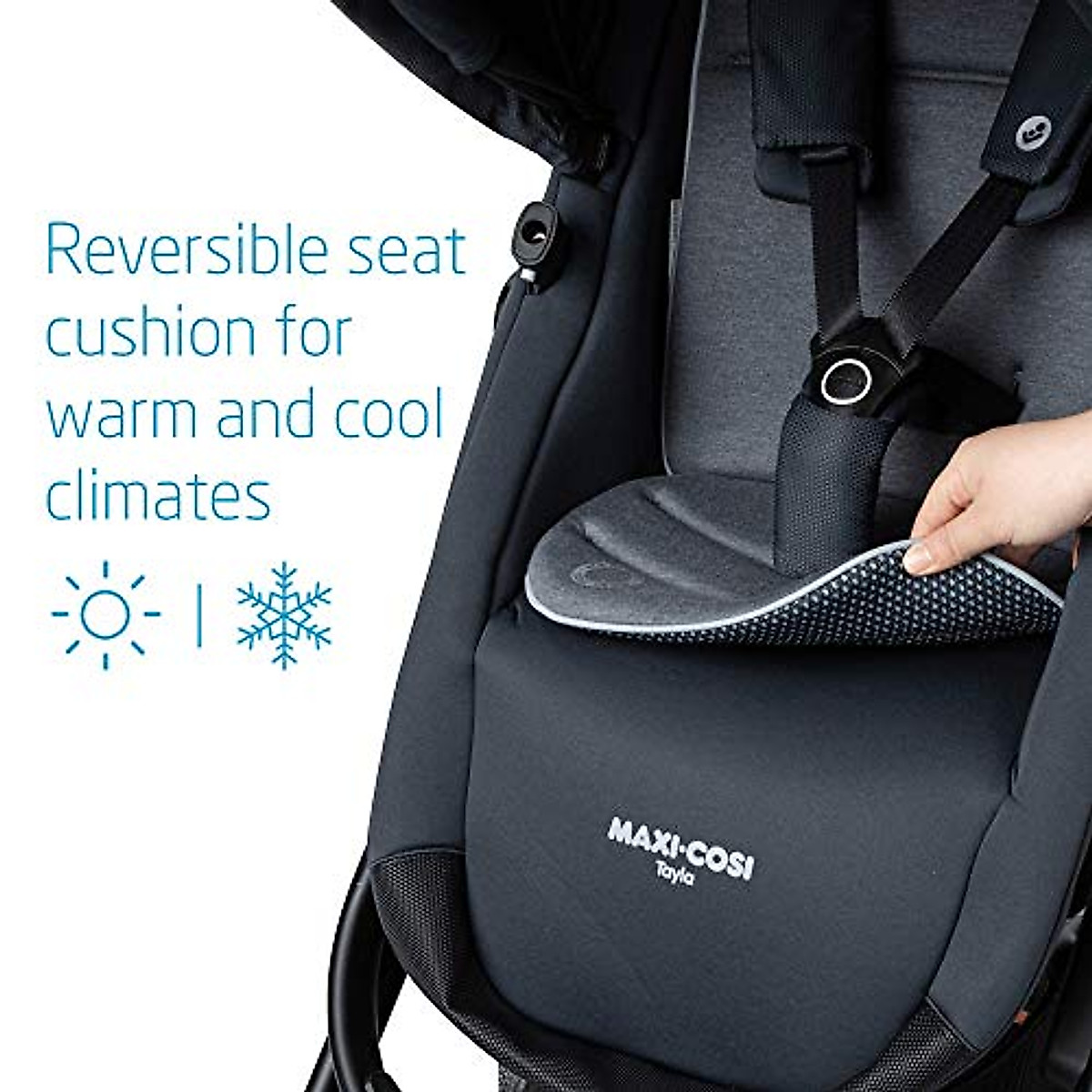 Maxi-Cosi Tayla Stroller, Modular Lightweight Stroller Seat, Parent or World Facing, Essential Graphite