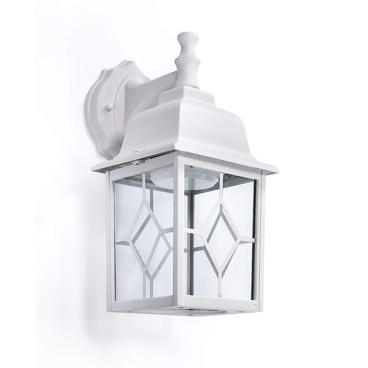 CORAMDEO Outdoor LED Square Wall Sconce Light for Porch, Patio, Deck, Wet Location, Built in LED Gives 100W of Light from 11W of Power, 1000 Lumens, 3K, Durable Cast Aluminum with White Finish