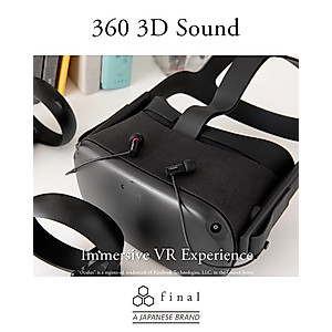 final VR1000 – Immersive 3D Live Sound Earphones for Oculus Quest with L/R Separated 3.5mm Gold-Plated Plug