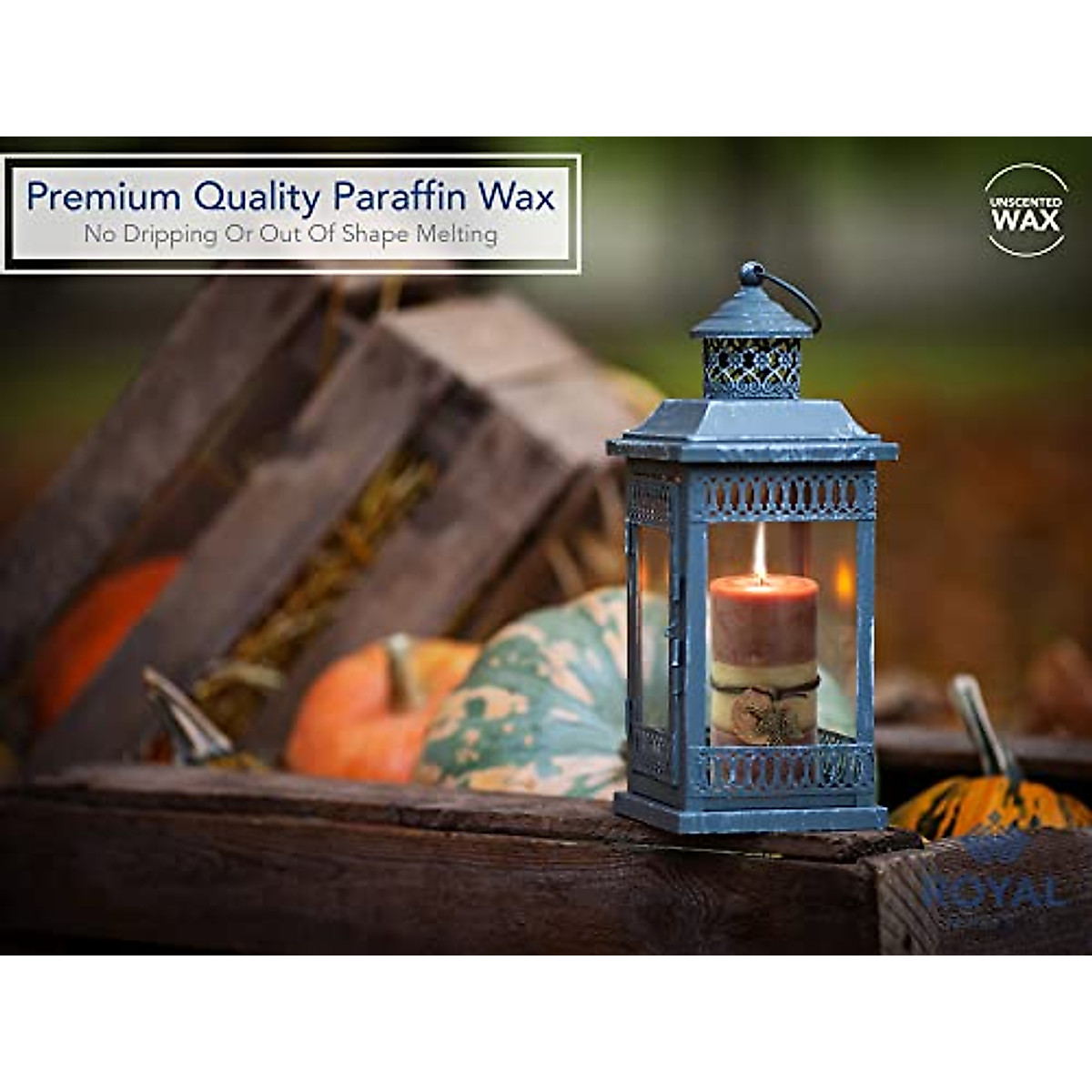 Royal Imports 3" x 6" Pillar Candles for Fall, Thanksgiving Holiday Décor, Rustic Farmhouse Wedding & Home Decoration, Unscented Dripless & Smokeless, Set of 6, Brown Autumn Ombre Wax