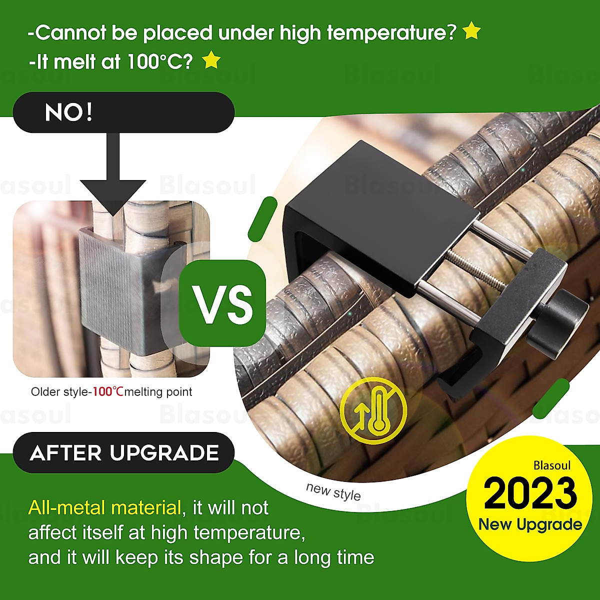 Blasoul Adjustable Sectional Couch Connectors(Suit for Tube Length 1-2.5in)4pcs Small Aluminum Alloy Patio Furniture Clips,H:1.37in*W:1.45in,Without Damaging Rattan and Easy to Keep Furniture Together