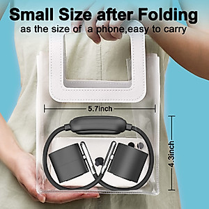 Portable Neck Fan, Hand-free Neck Fans for Women, Bladeless Neck Fan with 3 Speed Adjustable, Wearable Neck fans Portable Rechargeable, 360 Free Rotation Suitable for Sport, Office, Travel (black)