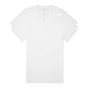 Calvin Klein Men's Cotton Classics 3-Pack Undershirts, 3 WHITE - CREWNECK, M