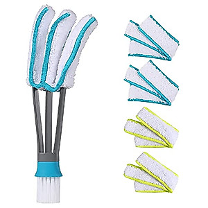 SetSail Blind Duster, Window Blind Cleaner Duster Brush with 4 Microfiber Sleeves Blind Cleaning Tools for Vertical Blinds Air Conditioner Jalousie Dust Ceiling Fans Car Vents Jalousie Dust Collector…