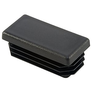 Caplugs 99395041 Plastic Plug for Rectangular Tubing. RER-1X2-10-14, PE-LD, Hole Width 1.000" Hole Length 2.000" Wall Thickness 10-14 Ga. (.134-.083)", Black (Pack of 40)