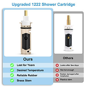 1222 Replacement Cartridge with Puller 104421 and Handle Adapter Kit 116653, Compatible with Moen Single Handle Posi Temp Tub Shower Faucet