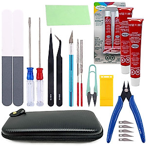 Testors Cement Glue for Plastic - Pixiss Model Tool Kit - Compatable Tools for Gundam Model Kit Crafts - Beginner Model Assemble Building Kit