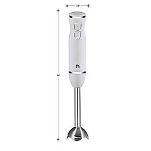 New House Kitchen Immersion Hand Blender 2 Speed Stick Mixer with Stainless Steel Shaft & Blade, 300 Watts Easily Food, Mixes Sauces, Purees Soups, Smoothies, and Dips, Ivory