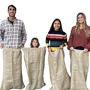 Woolsacks Potato Sack Race Bags for Adults | Large 24" x 40" Burlap Sacks for Sack Races | Great for Birthday Parties, Outdoor Events, Gardening, & More (Pack of 5)