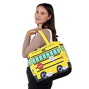 Insulated Canvas School Bus Teachers Tote Bag - Yellow