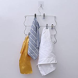 Cabilock Metal Hangers Clo Jeans Trousers Foldable Hangers Pants Clothes Hanging Rack Multifunctional Scarves Metal Skirt Multiple with Clip Wardrobe Organizer for Swing Layers Multi Hanger