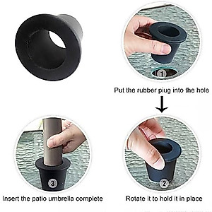 Yhjxly 2Pcs Patio Table Umbrella Hole Ring Umbrella Stabilizer Patio Umbrella Cones Wedge Plug for 2 to 2.5 Inch Patio Table Hole or 1.5 Inch Pool Umbrella Adapter - Black