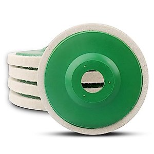 ATOPLEE Wool Polishing Wheel Disc,5pcs 4-1/2" x 7/8" Arbor Buffing Wheel for 4.5 Inch Angle Grinder,Wool Felt Polishing Wheel for Metal,Marble,Wood（Hole Diameter:22mm,Thickness:12mm）