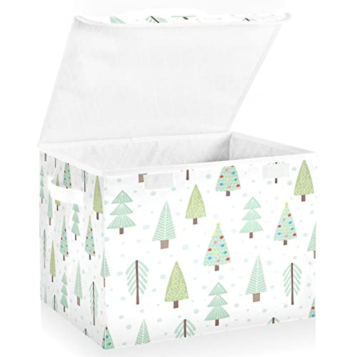 xigua Cute Christmas Tree Storage Bins with Lids Foldable Large Cube Storage Boxes with Handles for Home Bedroom Closet Office (16.5x12.6x11.8 in)#1