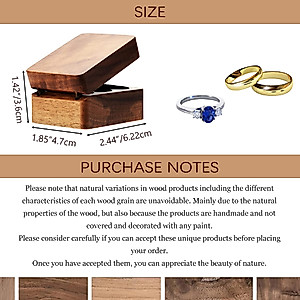 Personalized Solid Wood Ring Box for Wedding Ceremony, Rectangular Box for Ring Storage 3 Slots, Custom Engagement Ceremony Ring Box, Walnut Wooden Heirloom Ring Box Holder