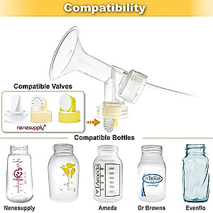 Nenesupply Pump Parts with 24mm Flanges Compatible with Medela Pump in Style Parts Accessories Breast Pump Not Original Medela Pump Parts Incl. 24mm Flange Breastshield Connector Valve Membrane Tubing