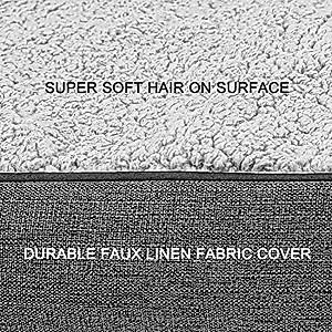 Orthopedic Dog Bed, Bolster Couch Dog Bed for Large Dogs, Removable Washable Cover Pet Bed, Foam Nonskid Dog Mat (Medium(28''*23''), Grey)