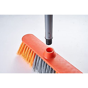 Broom Indoor Outdoor Angle Broom Household Heavy Duty Broom with Long Handle 56" for Floor Cleaning Great for Home Kitchen Garage Patio Garden Pet Hair