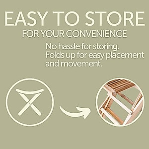 Nordic Style Folding Chair for Indoor and Outdoor Use - Patio, Balcony, Dining (Natural Finish, Beige)