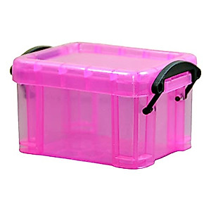 KUFptva Small Plastic Box with Locking Lid Mini Organizer Container Case for Jewelry Beads Small Crafts Items Home Organization, 8.7*6.5*5.2CM