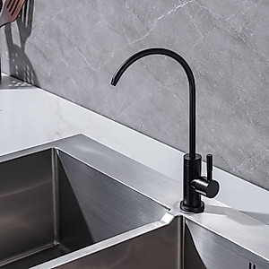 TQKAG Black Kitchen Sink Faucet Drinking Water Faucet Stainless Steel Reverse Osmosis Faucet Fits Most Water Filtration Systems Kitchen Beverage Faucets