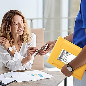 UCGOU Kraft Bubble Mailers 9.5x14.5 Inch 25 Pack Yellow Padded Envelopes #4 Large Mailing Packages Self Sealing Tear Resistant Boutique Bulk Mail Shipping Bags for Clothes Makeup Supplies