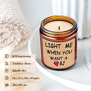 Birthday Gifts for Men - Light Me When You Want A BJ Candle - Anniversary Romantic Gifts for Him - Birthday Funny Gift for Men Husband - Candles Gifts for Men Him