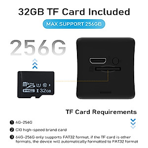 Mini Spy Camera with 32GB Micro SD Card Hidden Camera with Night Vision and Audio Motion Detection Small Nanny Camera for Home Security No WiFi