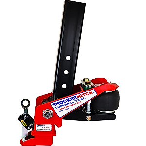 Shocker 40K Gooseneck Surge Air Hitch & Shift Lock Coupler for 3" Ball, 3-15/16" Square Straight Pin