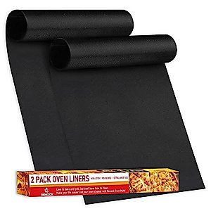 RENOOK Oven Liners for Bottom of Oven, 2 Pack Non-Stick Heavy Duty Oven Mat Set, 15.75"x 23" BPA and PFOA Free Oven Floor Protector Liner, Kitchen Friendly Cooking Accessory