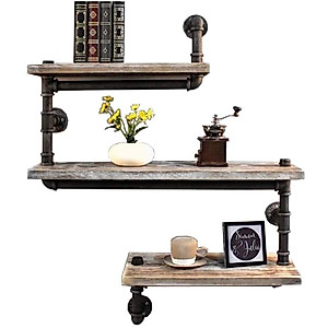 TJLSS Living Room Shelf - Hanging Cube Floating Shelves Vintage Floating Shelves, Retro Wall Shelf, Bathroom Organizer, Industrial Storage Rack