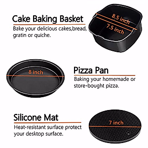 Square Air Fryer Accessories, 8 Inch XL Deep Fryer Accessories Compatible with Philips Cosori Ninja Gowise Gourmia Chefman Comfee Air Fryer, Fit 3.6QT-6.8QT Square Air Fryer