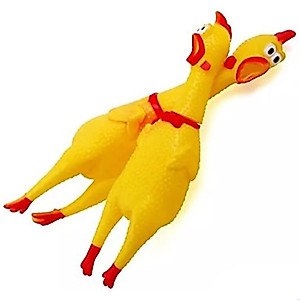 Homenite 8 Pack Large Screaming Chicken Toy Rubber Squawking Big Chicken Squeeze Chicken Prank Novelty Noisemaker Toy 12 inch