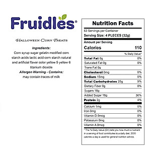 Fruidles Halloween Gummy Candy Corn Treats, Fun And Festive Holiday Snacking (Half-Pound Bag)