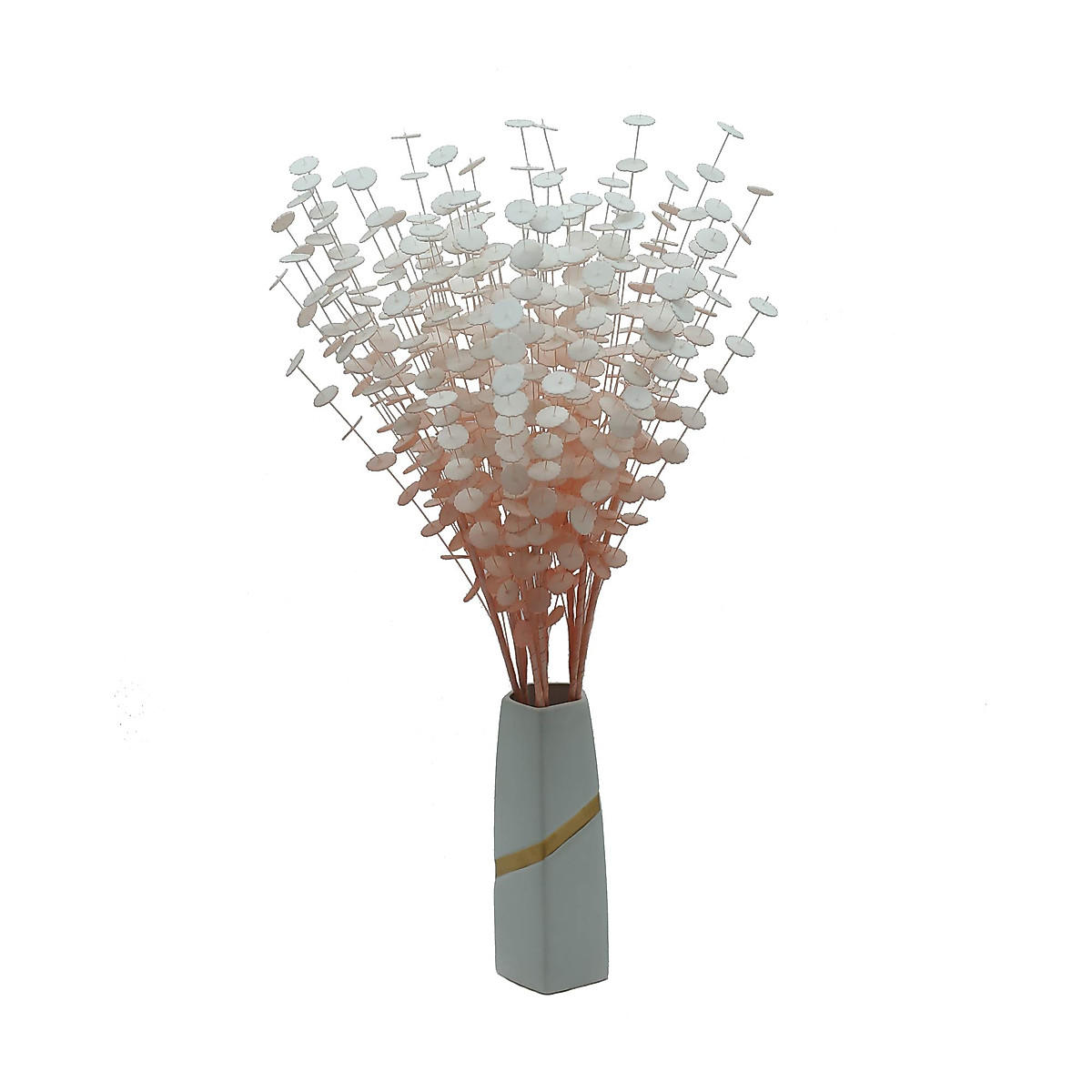 27 inches 3 Bundle Soft Pink Bundle Fake Silver Dollar Eucalyptus Stems Indoor Garden Home Office Decoration