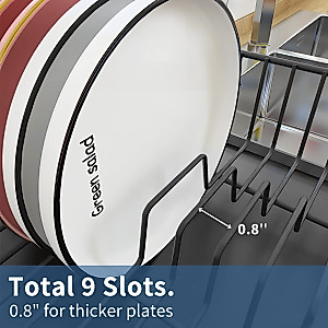 PINNIYOU Dish Drying Rack, Dish Rack with Drainboard and Utensil Holder for Kitchen Counter Cabinet, Black