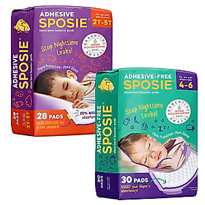 Sposie Diaper Booster Pads - Diaper Pads Inserts Overnight, Cloth Diaper Inserts and Overnight Diapers Size 4-6 and 2t-5t, Diaper Liners Baby Products