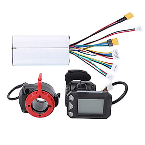 Alomejor E Bike Motor Controller 24V 250W Electric Scoooter Motor Display Controller Kit with LCD Display Panel (Controller + Throttle + Brake)
