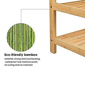 HIFIT Bamboo Shoe Bench, Rack with Storage And Padded Seat, Oiganizer Shelf for Entryway Mudroom Bathroom, Natural