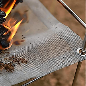 Colaxi Portable Fire, Camping Stainless Steel Outdoor Fireplace, Collapsing Steel Mesh Fireplace Foldable Outdoor Fire Patio Camping, Backyard Garden, 42x42x0.2cm
