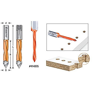 Amana Tool - 414005 Carbide Tipped Through-Hole Boring Bit L/H 5mm Dia x 70mm Long x 10mm