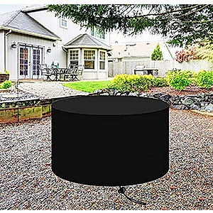 Bicherub Outdoor Fire Pit Cover 420D Heavy Duty Round Patio Fire Pit Cover Outdoor Fireplace Fire Bowl Cover - 36 inch
